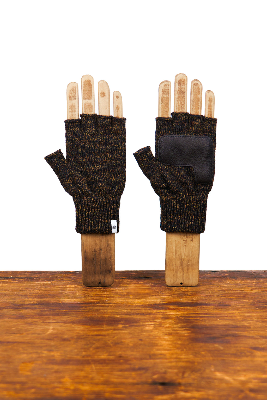 Rust Melange Fingerless Glove with Black Deerskin Palm – UPSTATE STOCK
