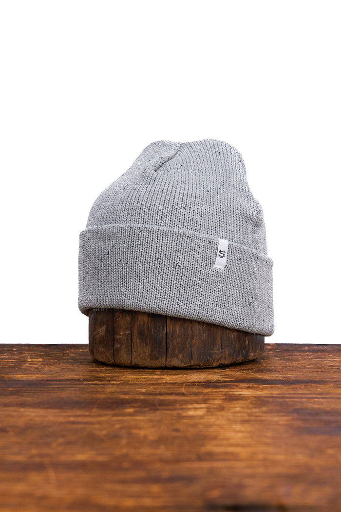 Grey Fleck Easy Fit Fine Gauge Upcycled Cotton Beanie - S/M and L/XL ...